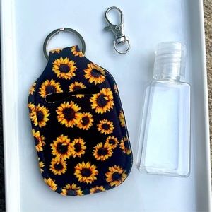 Accessories | Sunflower Print Key Chain Hand Sanitizer Holder And ...